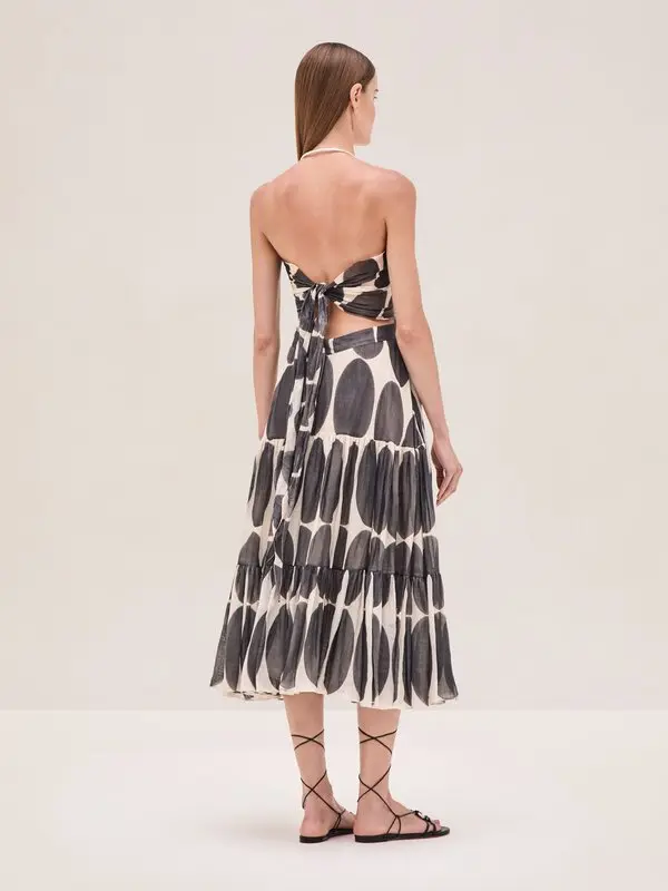 Alexis Dawne Printed Strapless Midi Dress