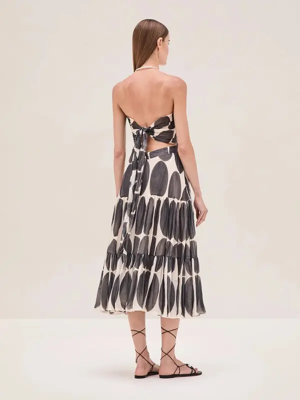 Alexis Dawne Printed Strapless Midi Dress