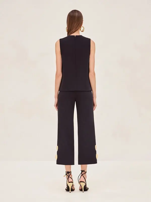 Alexis Amell Top With Gold-tone Coin Embellishments