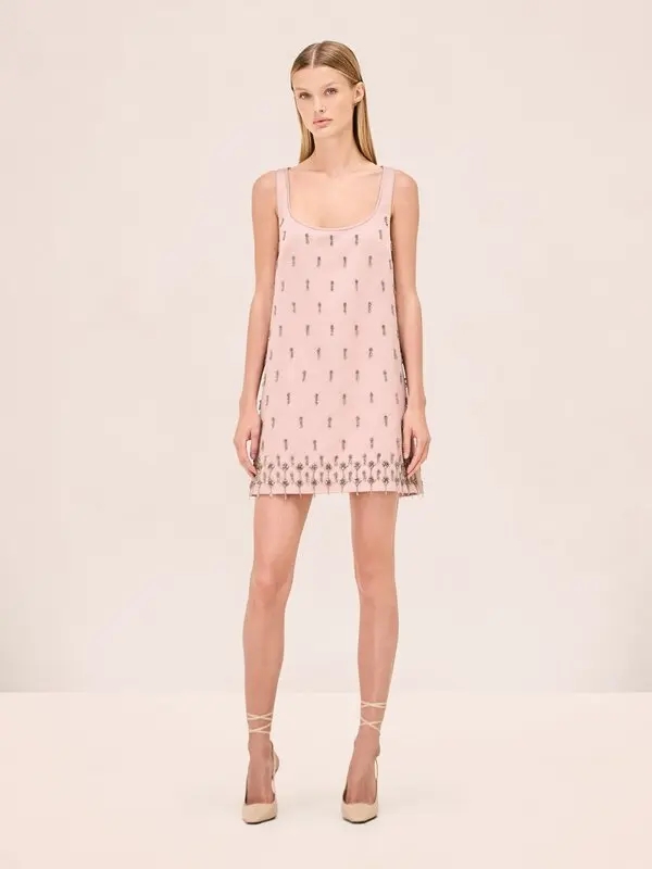 Alexis Delma Mini Dress - Beaded Blush