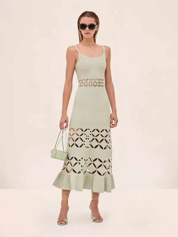 Alexis Elayne Cutout Midi Dress - Sage