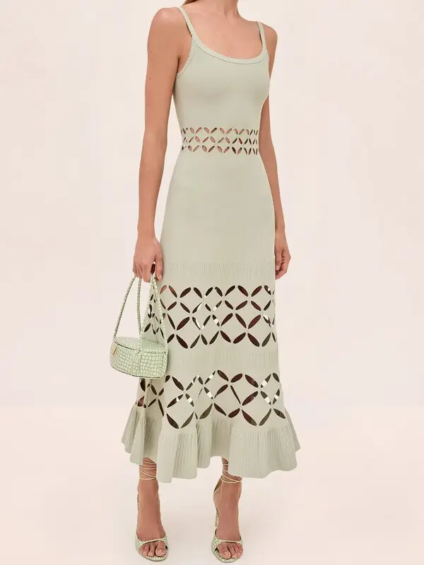 Alexis Elayne Cutout Midi Dress - Sage