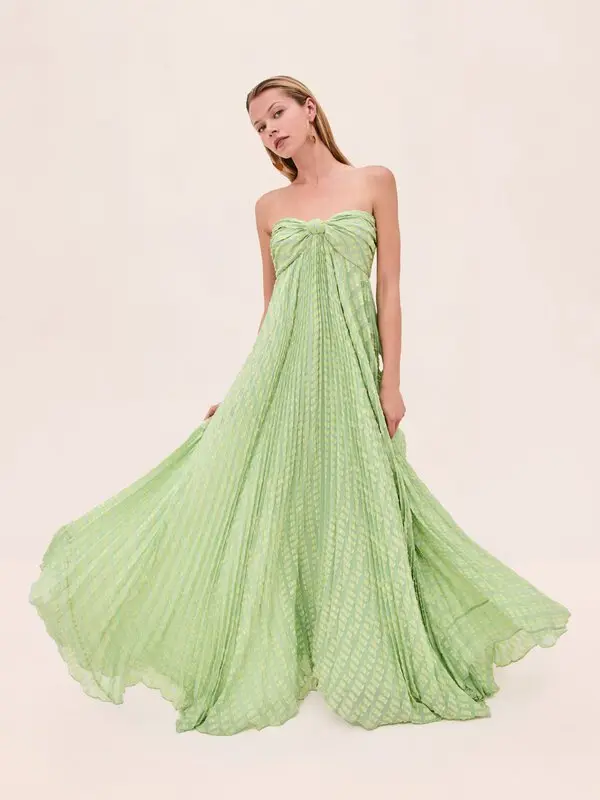 Alexis Elea Strapless Gown - Verde