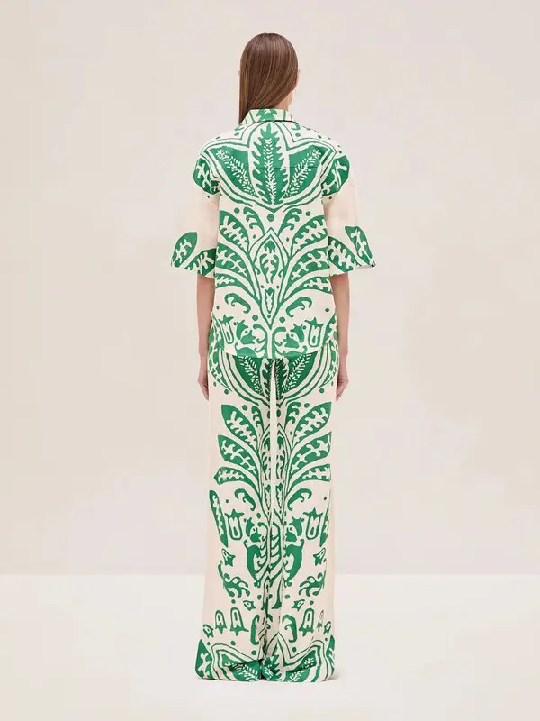 Alexis Farad Printed Top - Emerald Palm