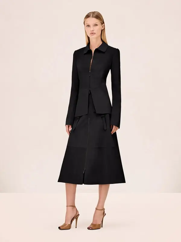 Alexis Jenny A-line Midi Skirt - Black