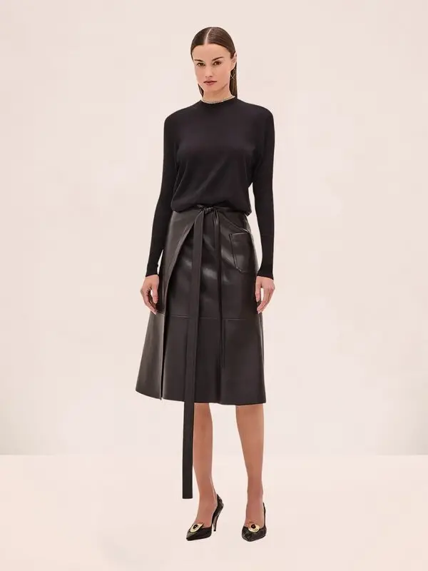 Alexis Ellena Wrap Skirt - Black