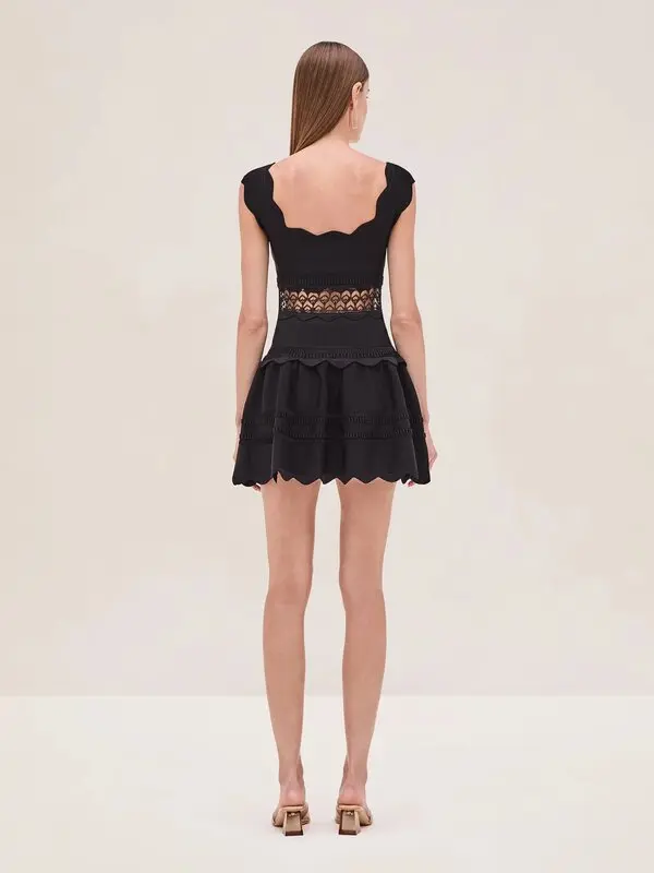 Alexis Hopper Scalloped Trim Knit Mini Dress