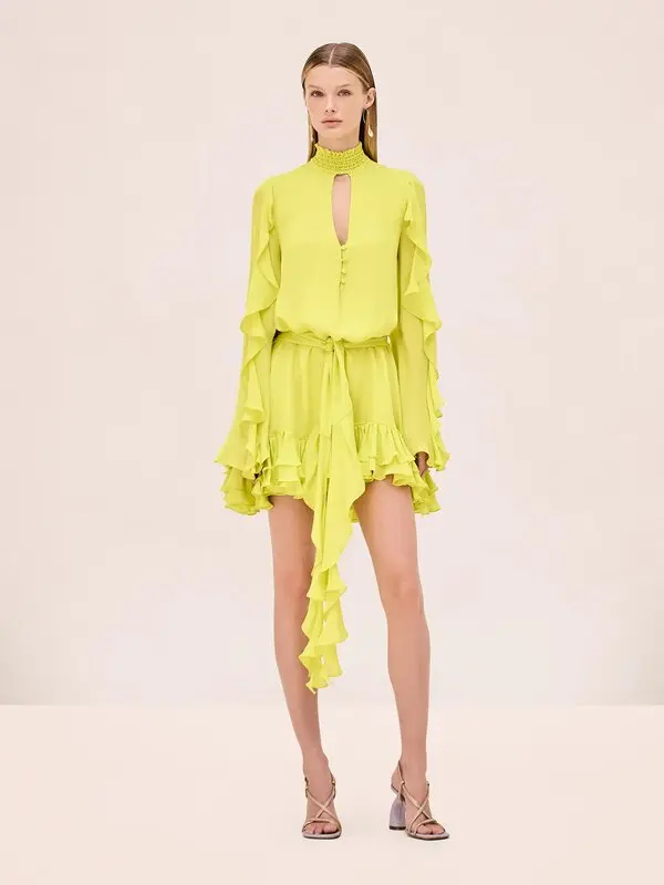 Alexis Giovanna Mini Dress - Chartreuse
