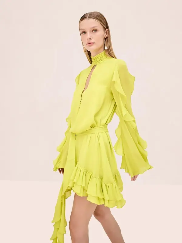 Alexis Giovanna Mini Dress - Chartreuse