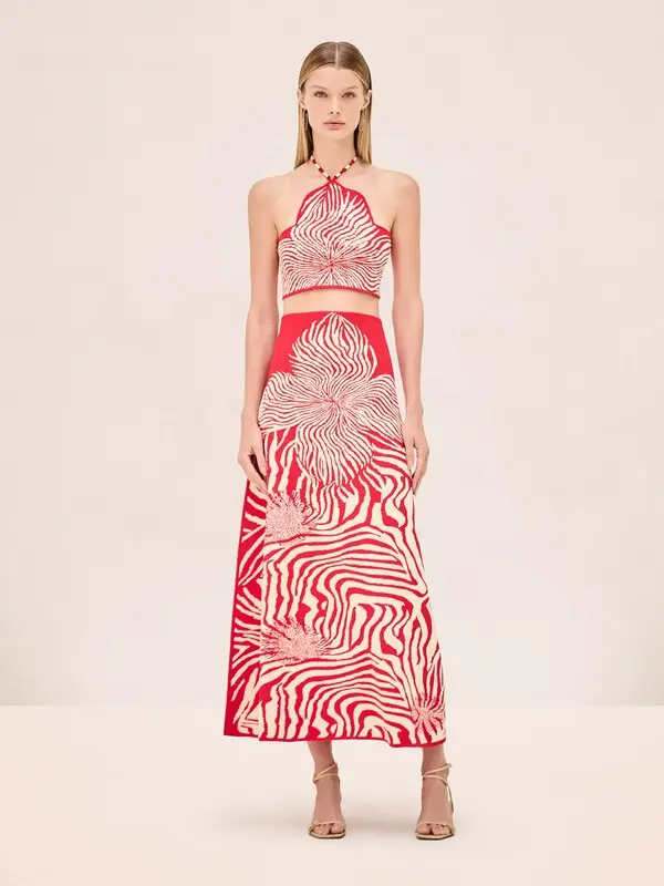 Alexis Jazlyn Skirt - Red Bloom