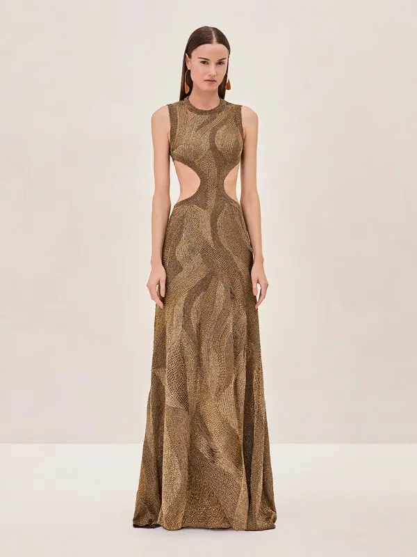 Alexis Haven Chain-link Cutout Maxi Dress