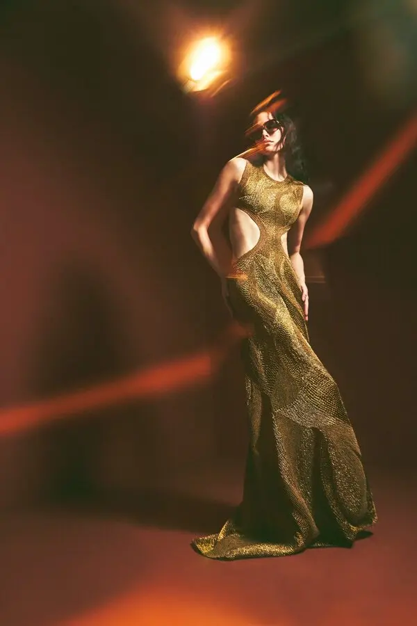 Alexis Haven Chain-link Cutout Maxi Dress