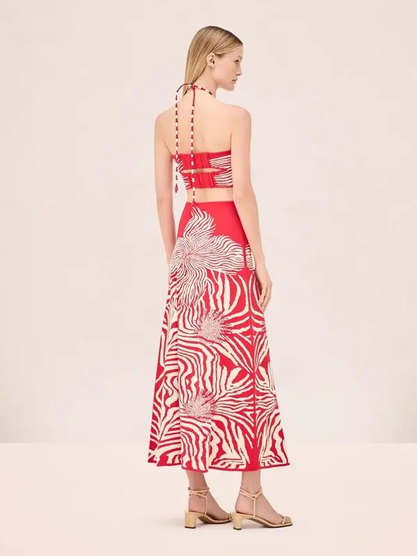 Alexis Gala Halter Top - Red Bloom