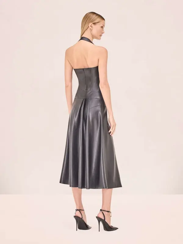 Alexis Imena Halterneck Midi Dress - Black