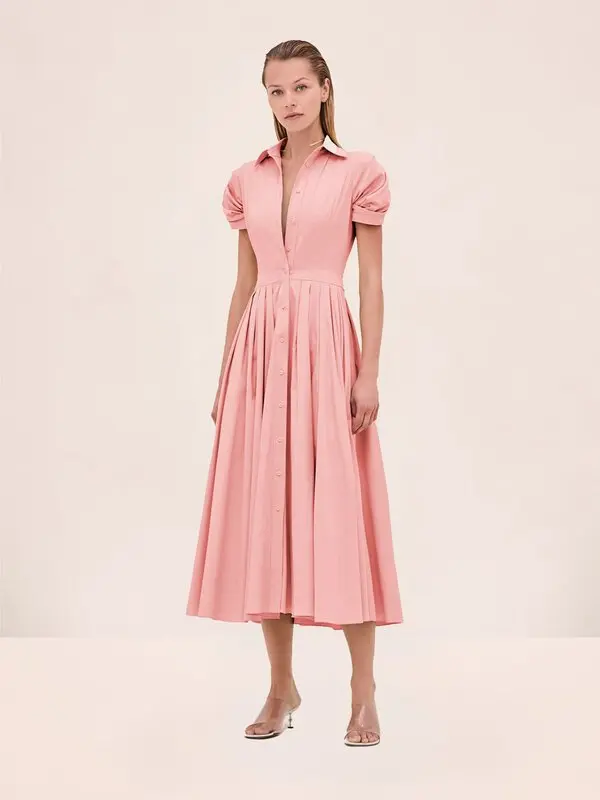 Alexis Gyles Midi Shirt Dress - Salmon