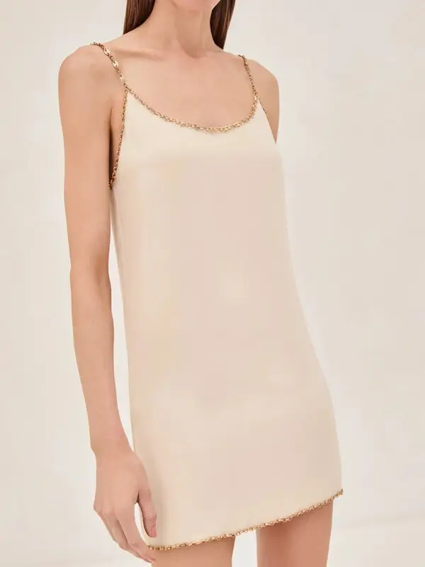 Alexis Madisson Mini Dress With Gold Chain Detailing - Cream
