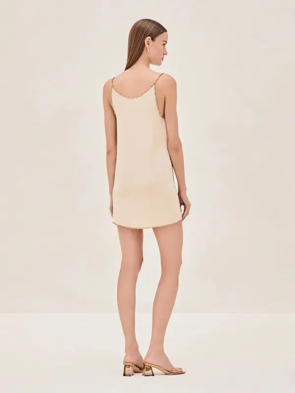 Alexis Madisson Mini Dress With Gold Chain Detailing - Cream