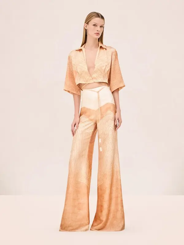 Alexis Liari Cropped Wrap Blouse - Melon