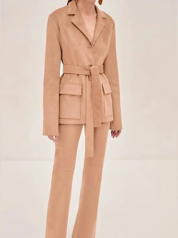 Alexis Lazlo Vegan Suede Blazer - Tan