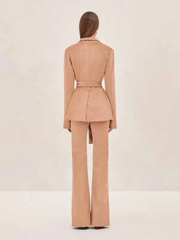 Alexis Lazlo Vegan Suede Blazer - Tan