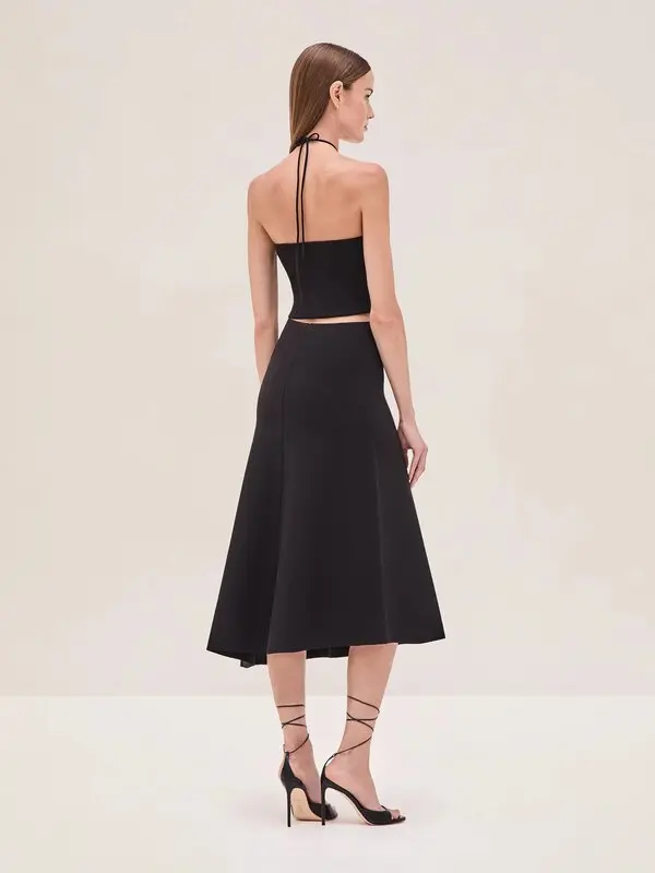 Alexis Maris Knit Midi Skirt - Black Sequin