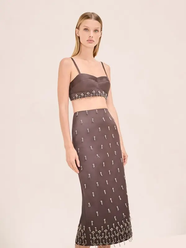 Alexis Luisa Embellished Midi Skirt