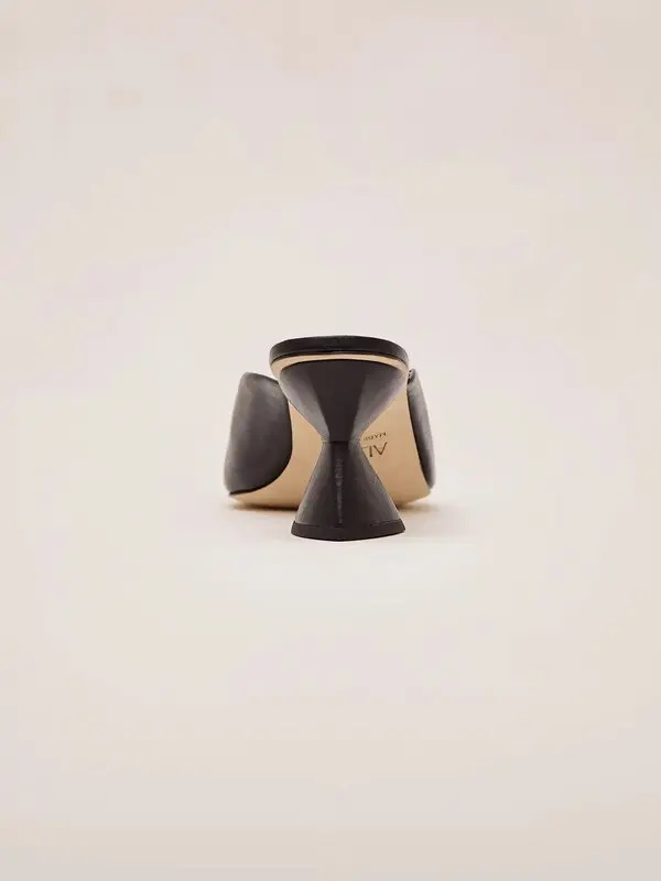 Alexis Madeline Mule With Sculptural Heel And Metal Accent