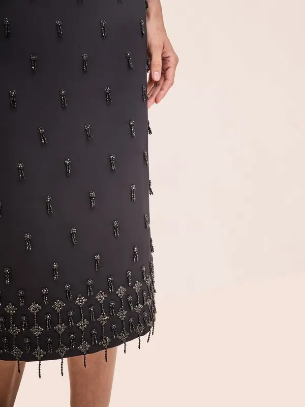 Alexis Luisa Beaded Midi Skirt - Beaded Black