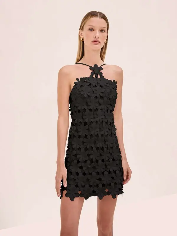 Alexis Lily Halter Mini Dress - Black