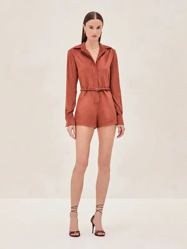 Alexis Archer Romper - Auburn