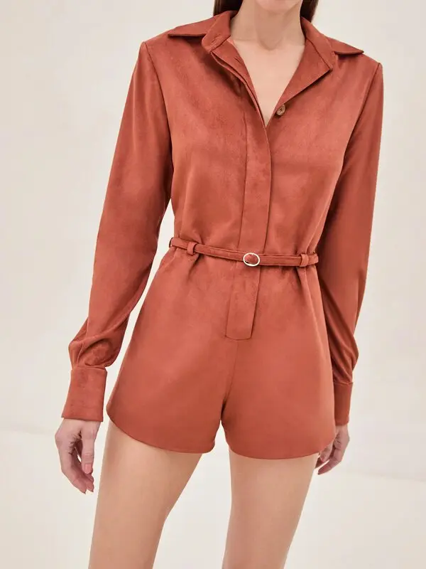 Alexis Archer Romper - Auburn