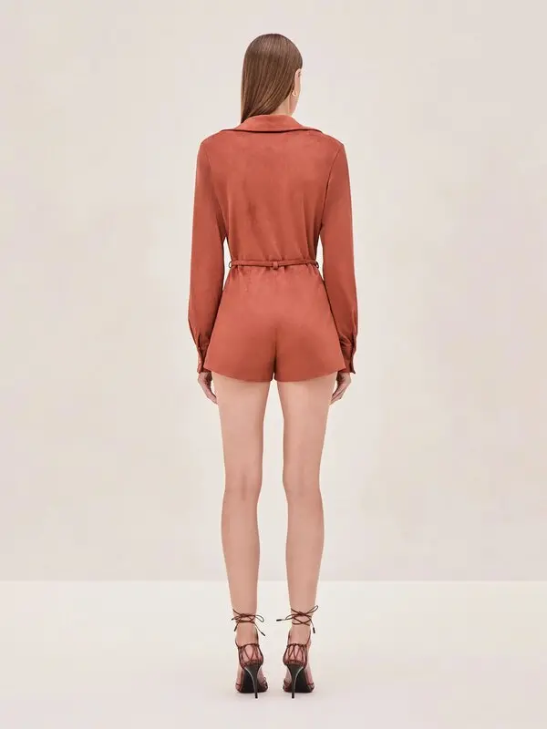 Alexis Archer Romper - Auburn