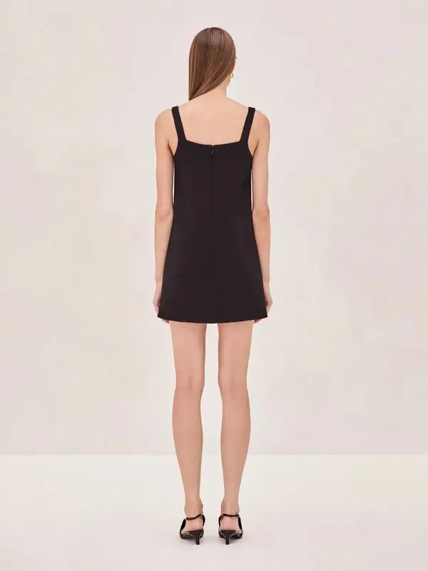Alexis Luya Mini Dress With Gold Button Detail - Black