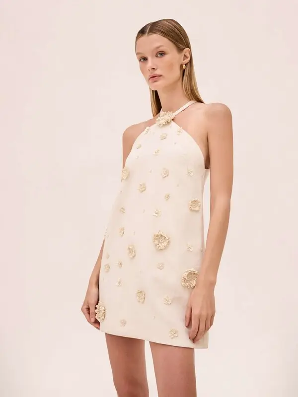 Alexis Milaa Mini Dress - Ivory Raffia