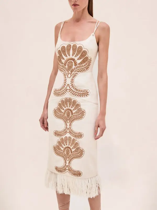 Alexis Naturi Embroidered Midi Dress