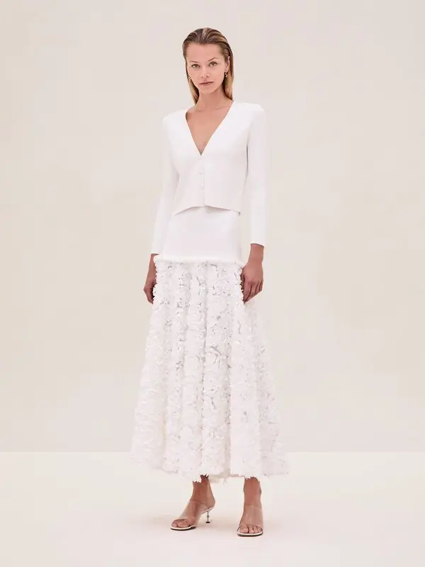 Alexis Aldeo Button-down Cardigan - White