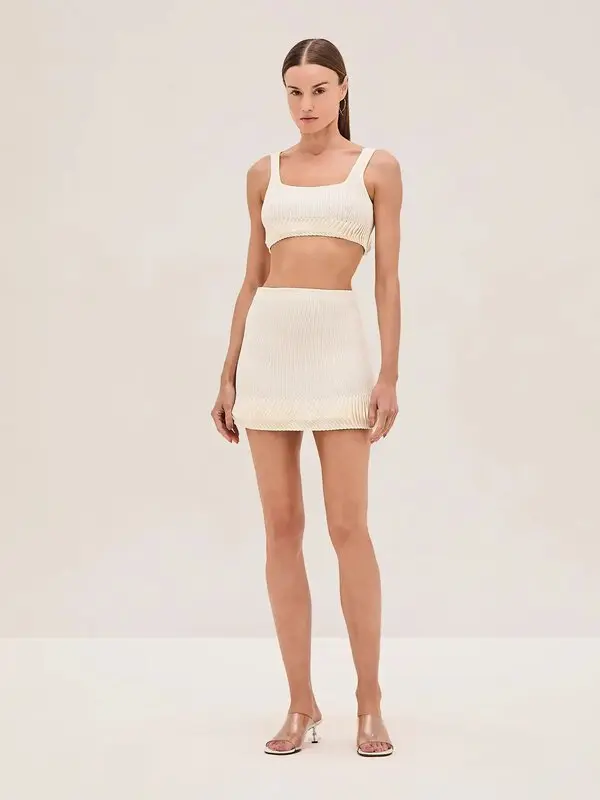 Alexis Ashe Scalloped Mini Skirt