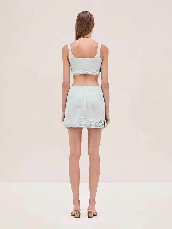 Alexis Ashe Mini Skirt - Ice Blue