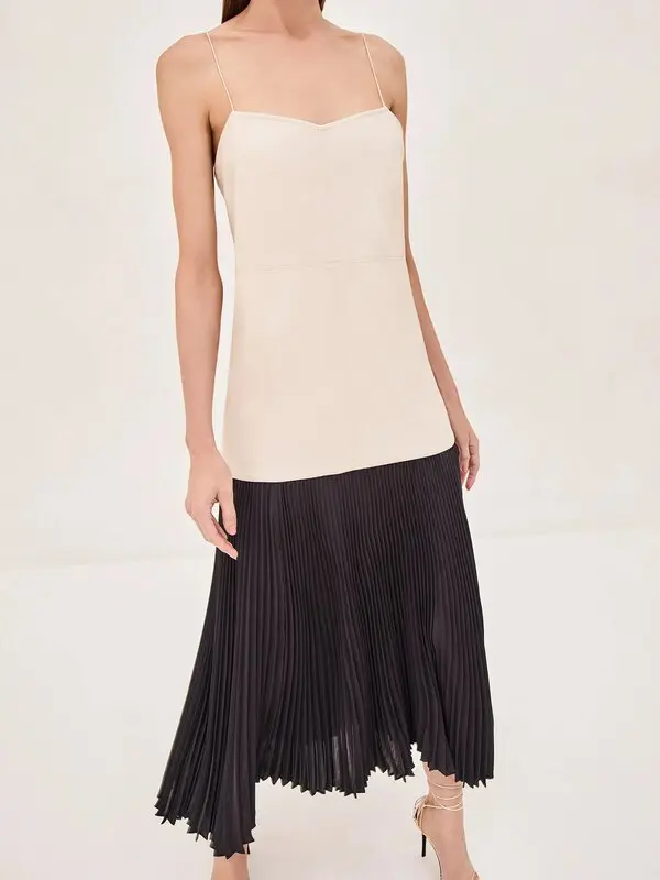 Alexis Piatta Midi Dress - Off White/black