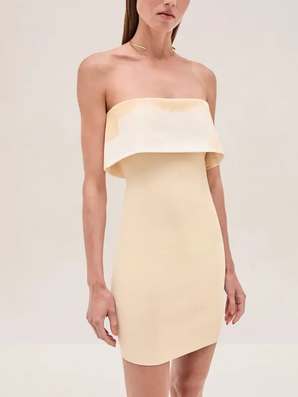 Alexis Nava Mini Dress - Beige Brushstroke - 59% Off | Editorialist