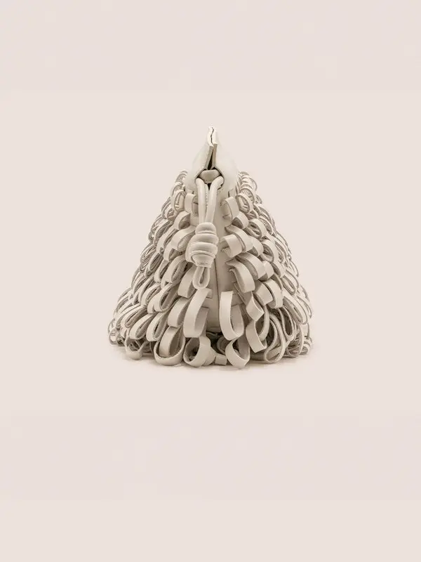 Alexis Quinn Woven Fringe Clutch - Vanilla