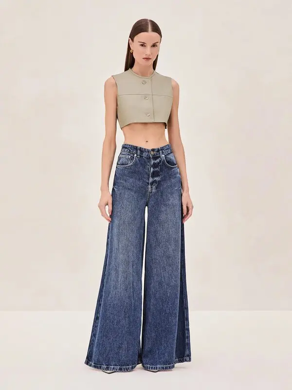 Alexis Revel Vegan Leather Crop Top