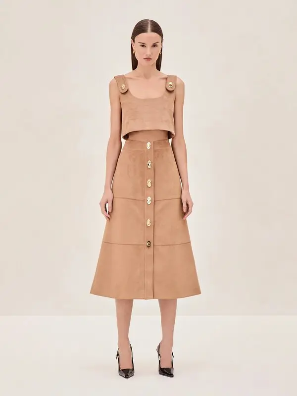 Alexis Norie Cropped Top - Tan
