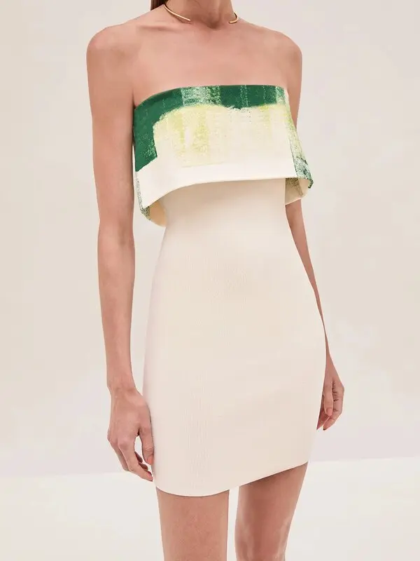 Alexis Nava Mini Dress - Green Brushstroke