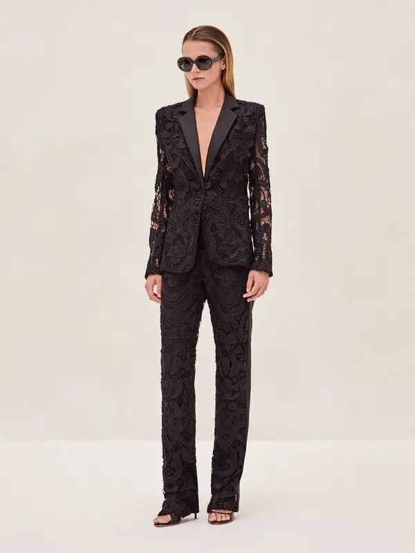 Alexis Pierre Lace Pants - Black