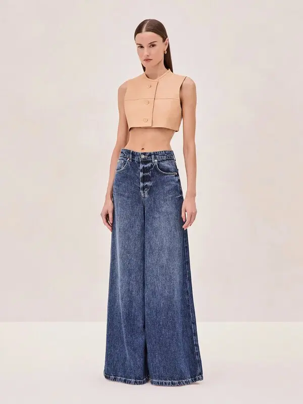 Alexis Revel Vegan Leather Crop Top