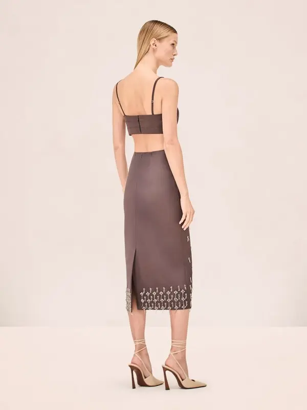 Alexis Mili Top - Beaded Brown