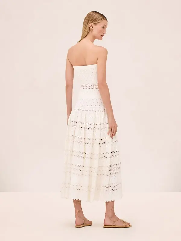 Alexis Payge Knit Eyelet Dress - White