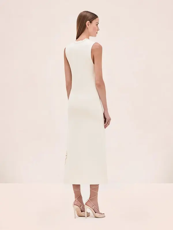 Alexis Obarra Knit Midi Dress - Ivory Sequin
