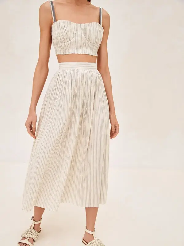 Alexis Rezza Pleated Midi Skirt
